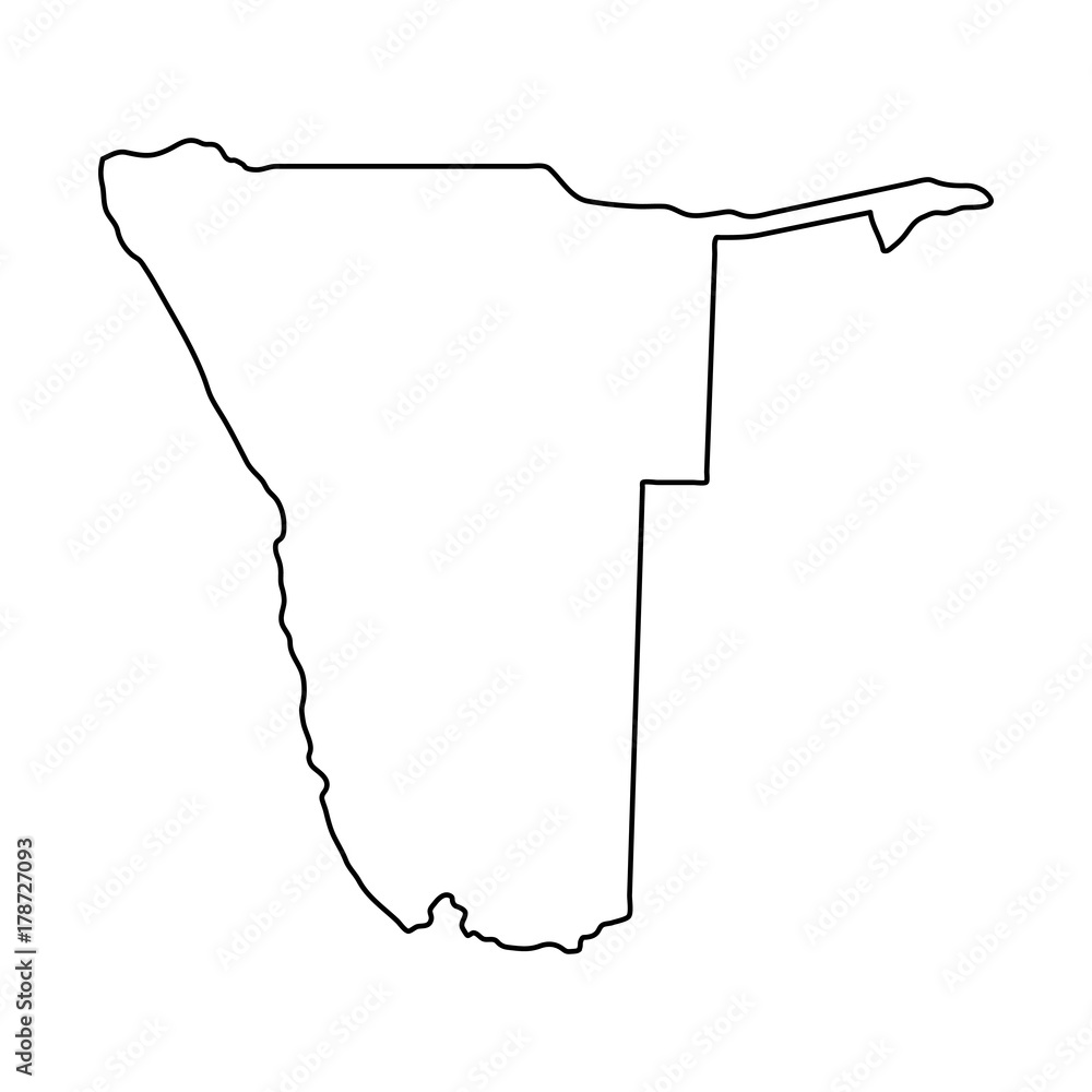 Namibia map of black contour curves of vector illustration Stock Vector | Adobe Stock