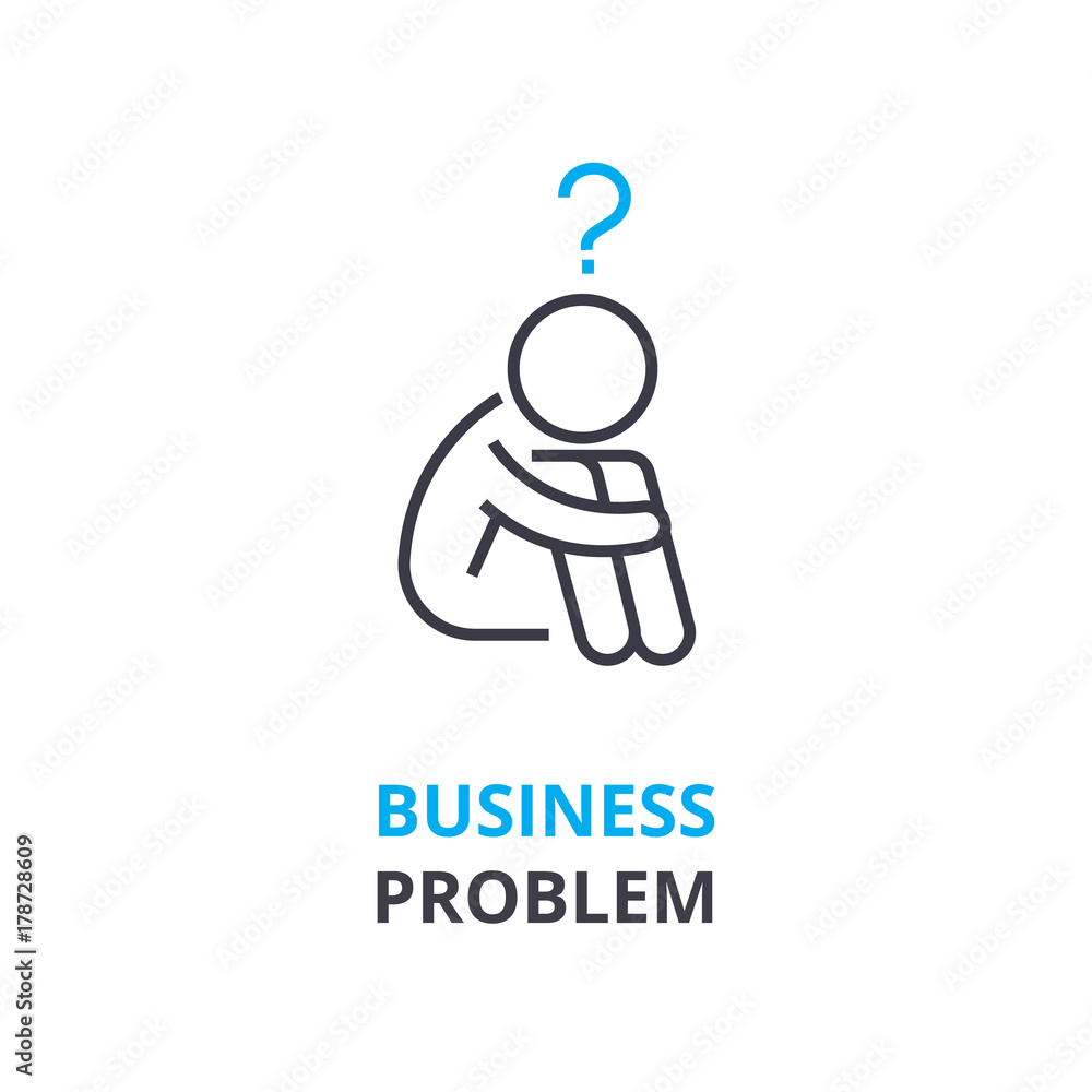 Business problem concept , outline icon, linear sign, thin line ...
