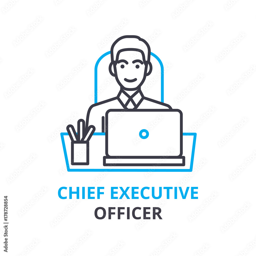 Chief executive officer concept , outline icon, linear sign, thin line ...