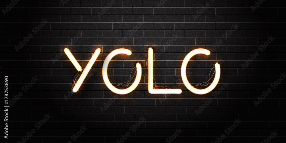 Vector realistic isolated neon sign of Yolo lettering for decoration ...