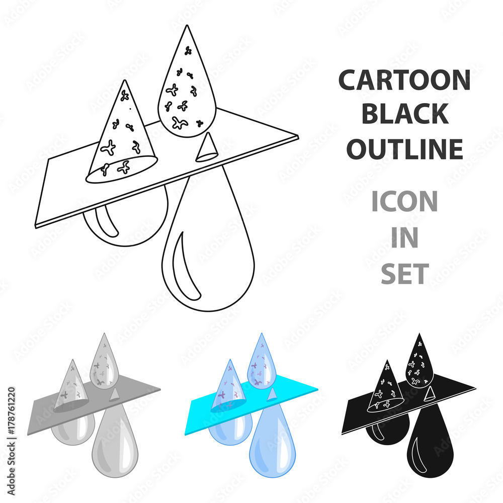 Water filtration icon in cartoon style isolated on white background ...