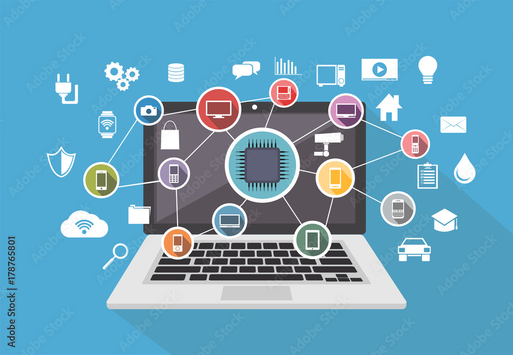 Smart system. Computing system. Internet of Thing. IoT Stock Vector ...