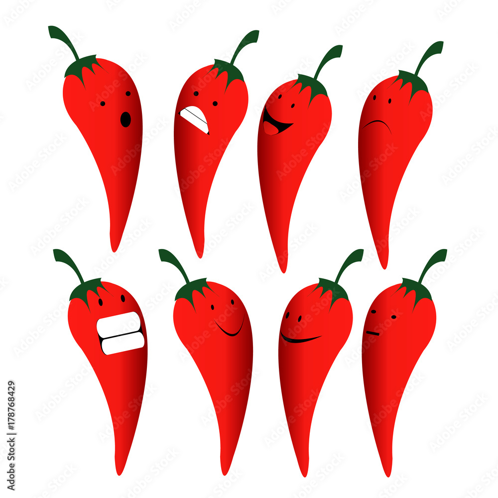 red chili emoji emoticon smiley isolated on white background Stock ...