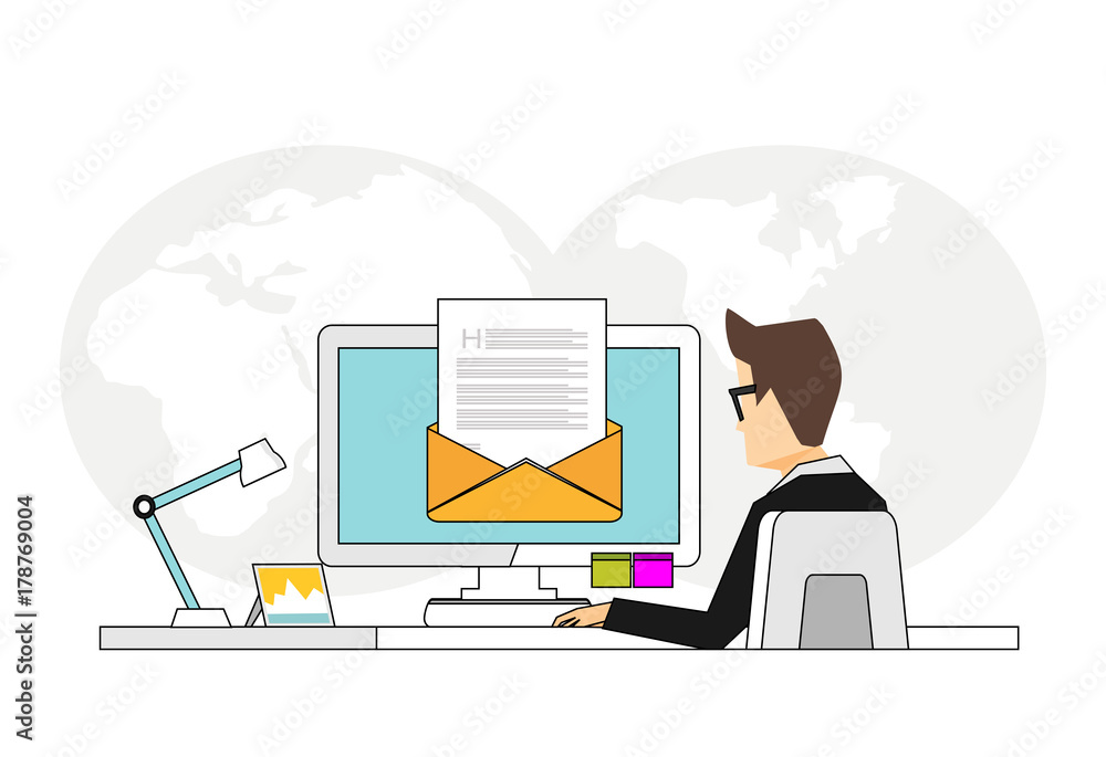 Email icon. Email marketing. Newsletter symbol. Line art vector ...