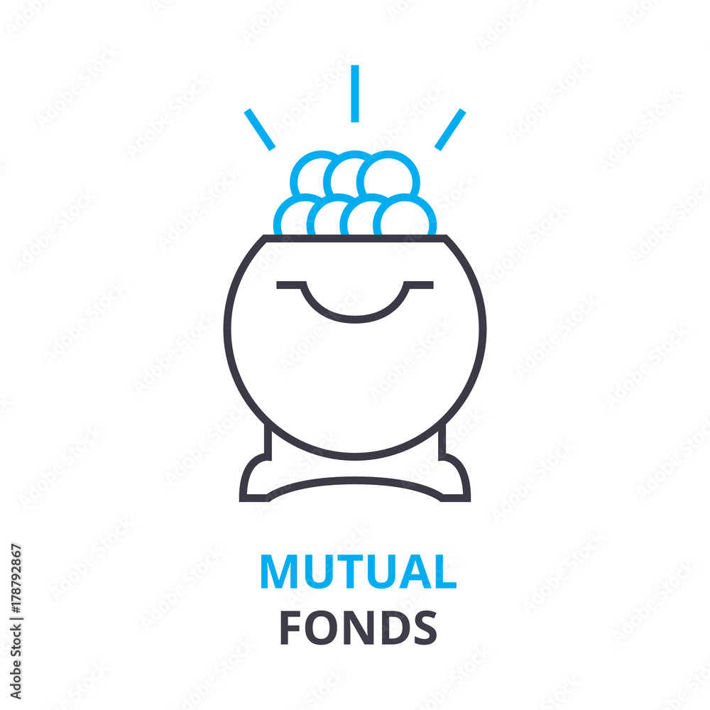 mutual fonds concept, outline icon, linear sign, thin line pictogram ...