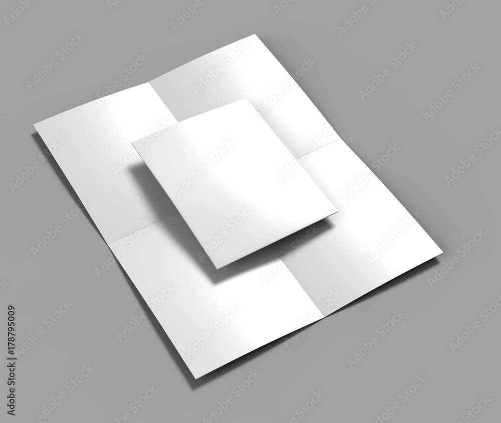 French fold a4 a5 square brochure flyer leaflet for mock up and ...