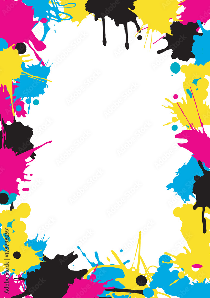 CMYK Colors Splatters Frame Print Colors Ink Splashes Background cmyk-colors-splatters-frame-print-colors-ink-splashes-background