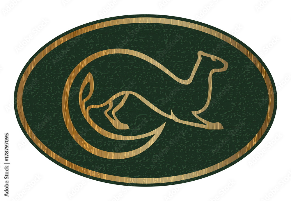 Sable animal vector image. Fur animal emblem or label. Gold silhouette ...