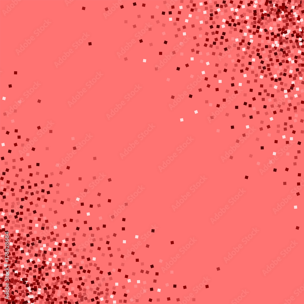 Red gold glitter. Scatter cornered border with red gold glitter on pink ...