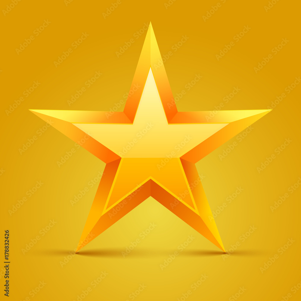 Yellow star. Vector illustration. Stock Vector | Adobe Stock