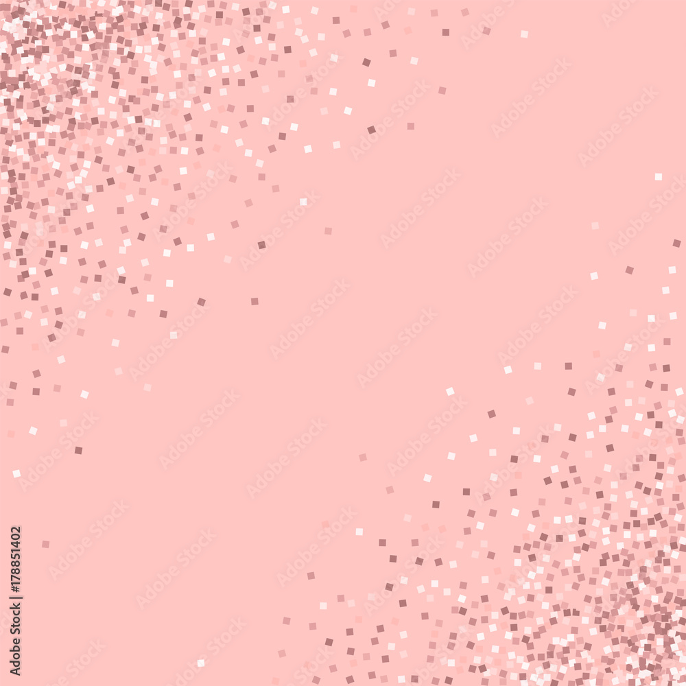 Pink gold glitter. Scatter abstract corners with pink gold glitter on ...