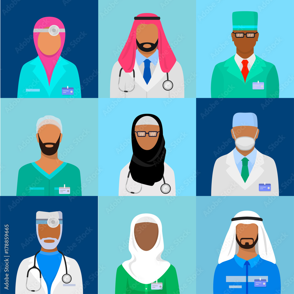 Muslim doctor set Stock Vector | Adobe Stock