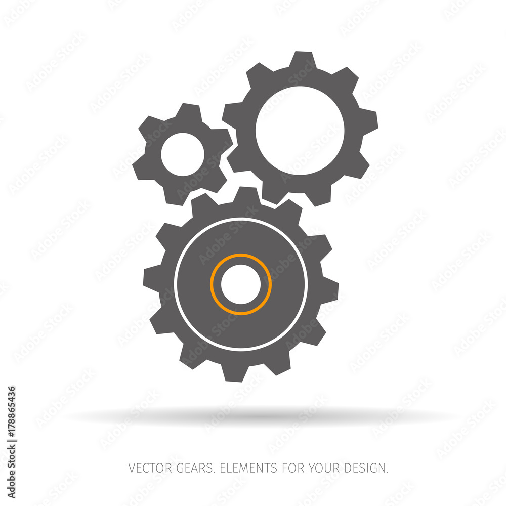 Gear and cogwheel. Vector illustration. Template for logo, branding or ...