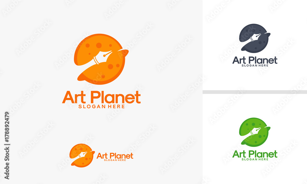Art planet logo designs vector, Planet logo Template Stock Vector ...