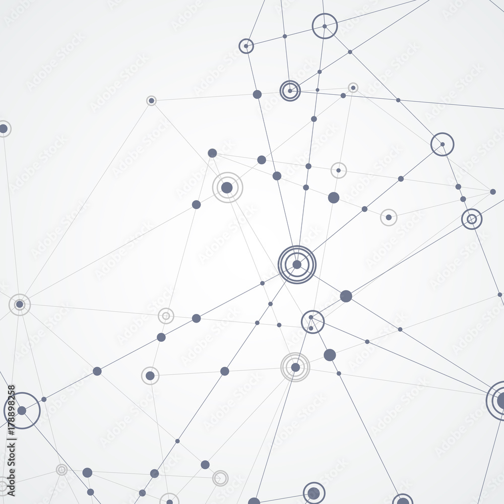 Vector connect lines and dots. Cover template for sciense and ...