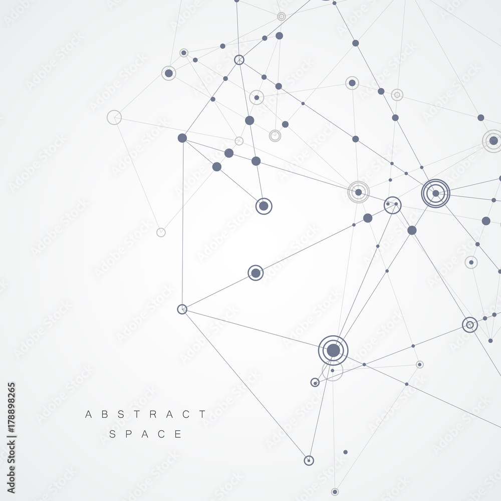 Vector connect lines and dots. Cover template for sciense and ...