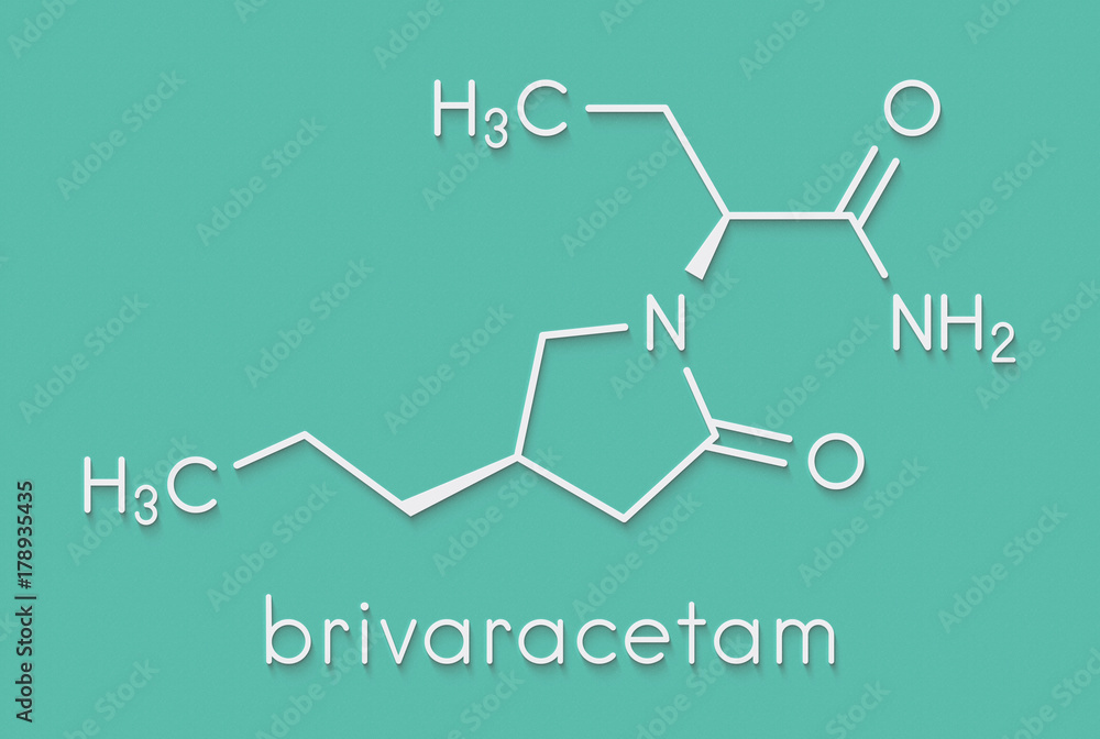 Brivaracetam anticonvulsant drug molecule. Used in treatment of ...