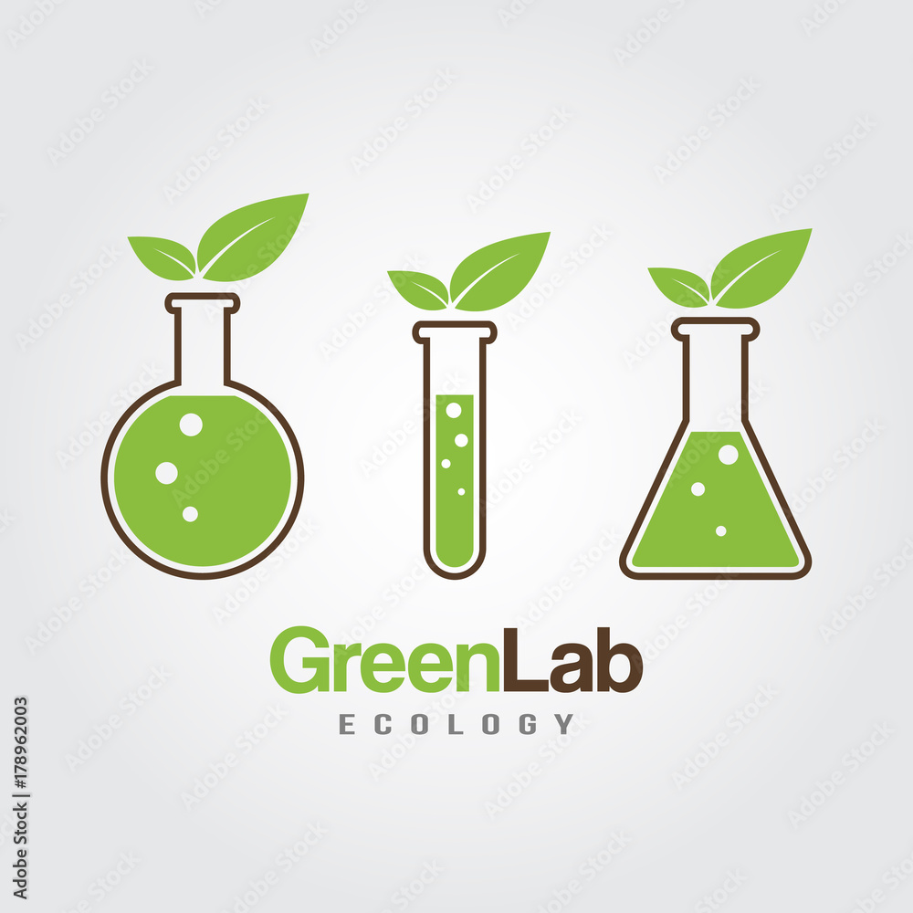 Green Lab icon logo isolated. Organic Laboratory. Ecology vector ...