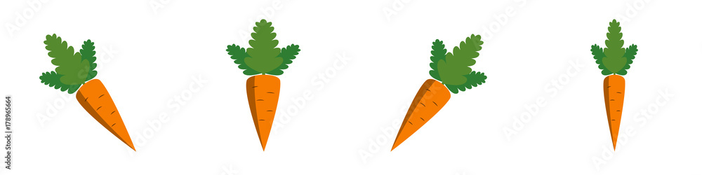 Set of vector sprites of orange carrot rotation animation. Isolated on ...