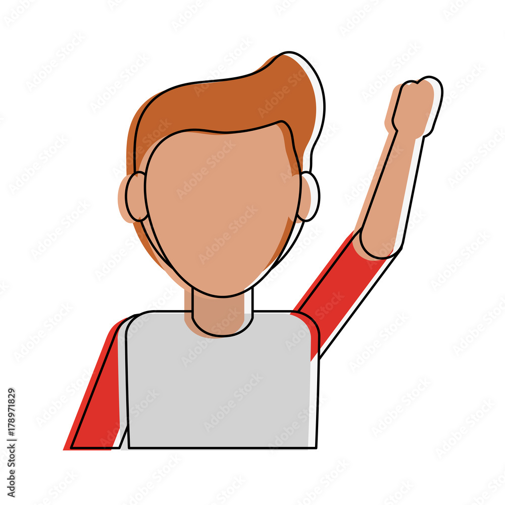 man lifting arm up avatar icon image vector illustration design Stock ...