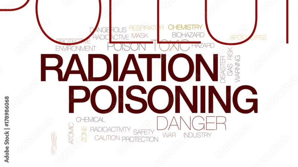 Radiation poisoning animated word cloud, text design animation. Kinetic ...