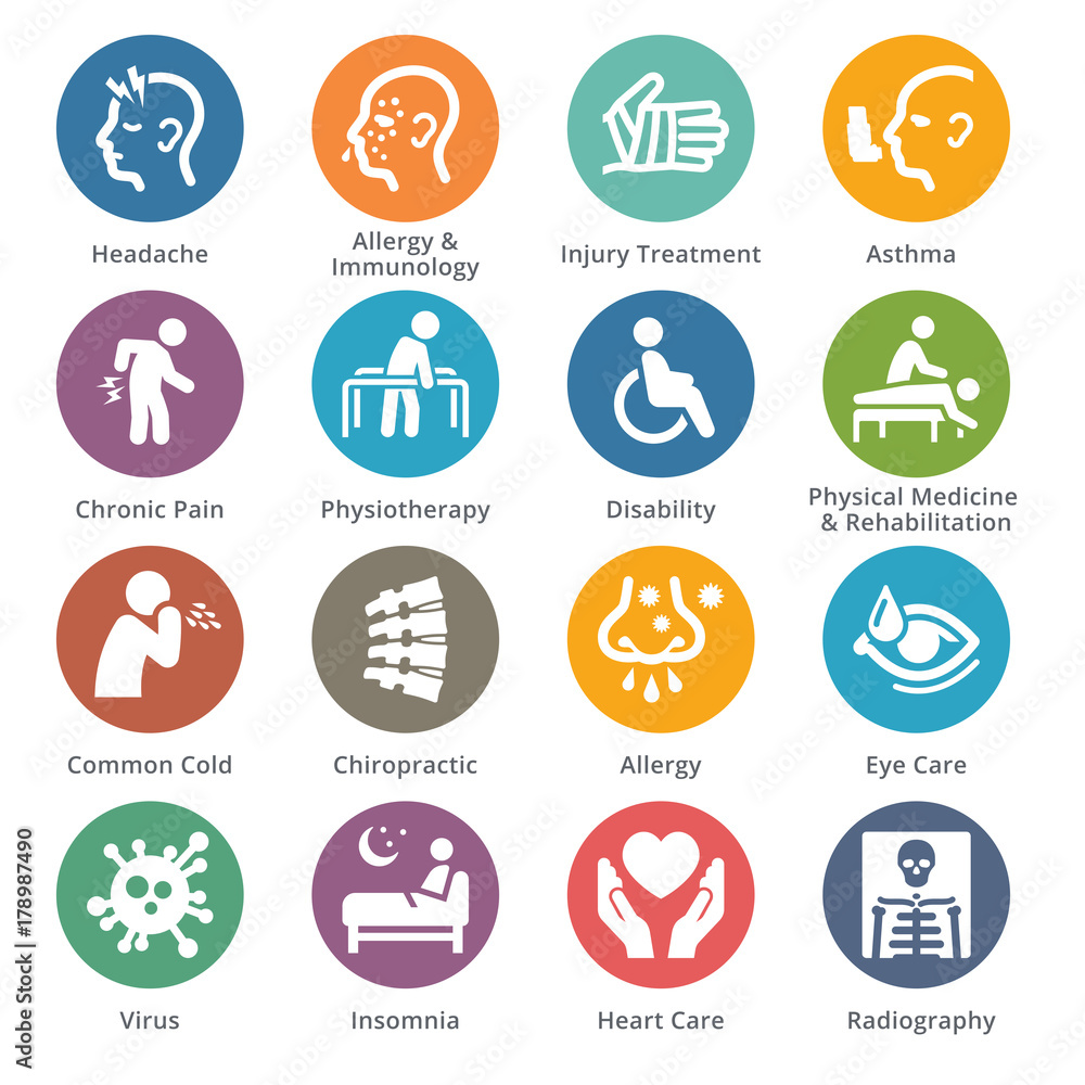 Health Conditions & Diseases Icons - Dot Series Stock Vector | Adobe Stock