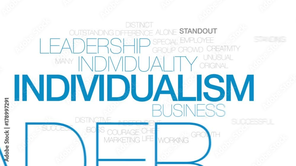 Individualism animated word cloud, text design animation. Kinetic ...