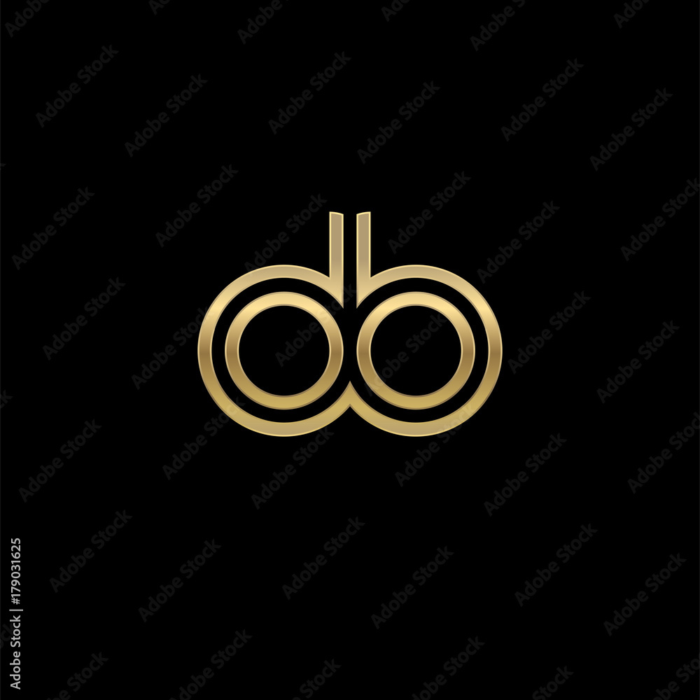 Initial lowercase letter db, linked outline rounded logo, elegant ...