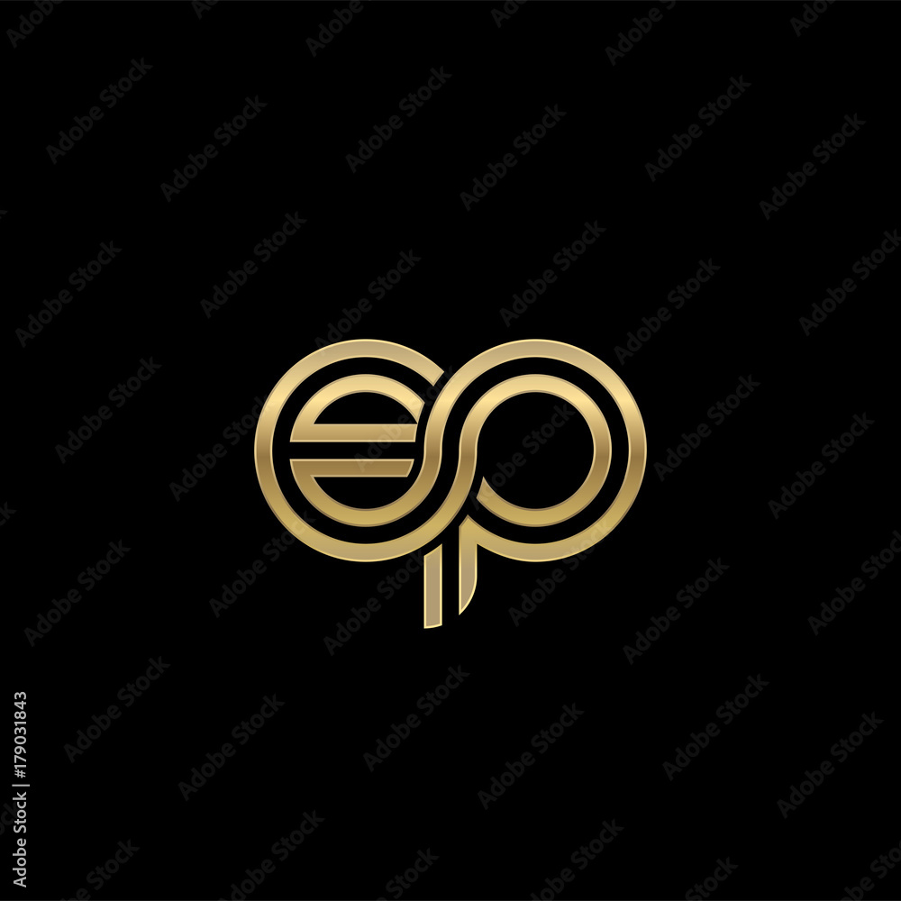 Initial lowercase letter ep, linked outline rounded logo, elegant ...