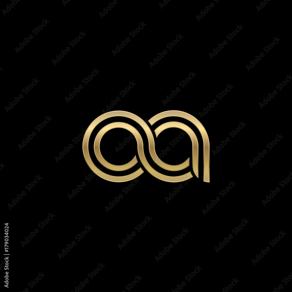 Initial lowercase letter oa, linked outline rounded logo, elegant ...