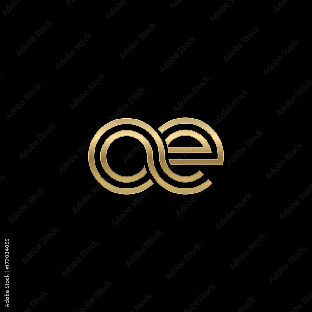 Initial lowercase letter oe, linked outline rounded logo, elegant ...