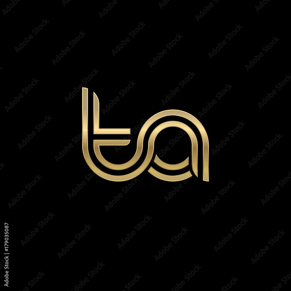Initial lowercase letter ta, linked outline rounded logo, elegant ...