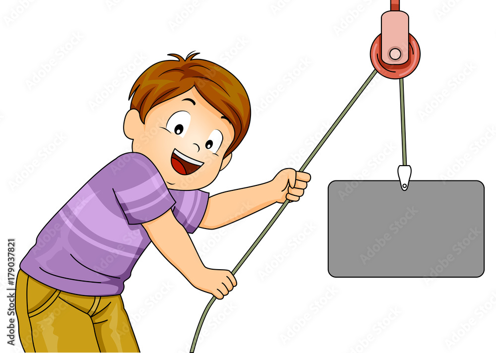 Kid Pulley Simple Machine Illustration Stock Vector | Adobe Stock