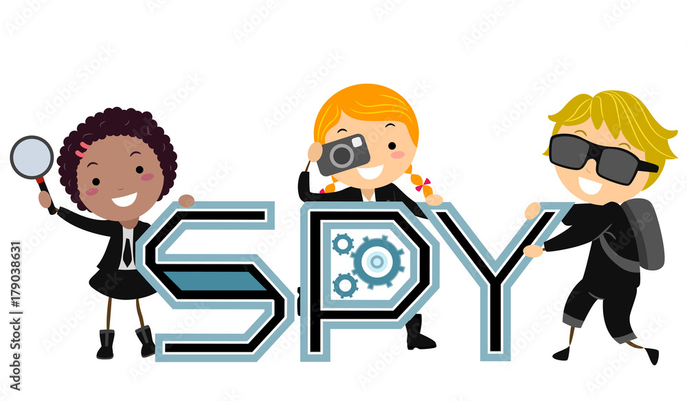 Stickman Kids Spy Illustration Stock Vector | Adobe Stock