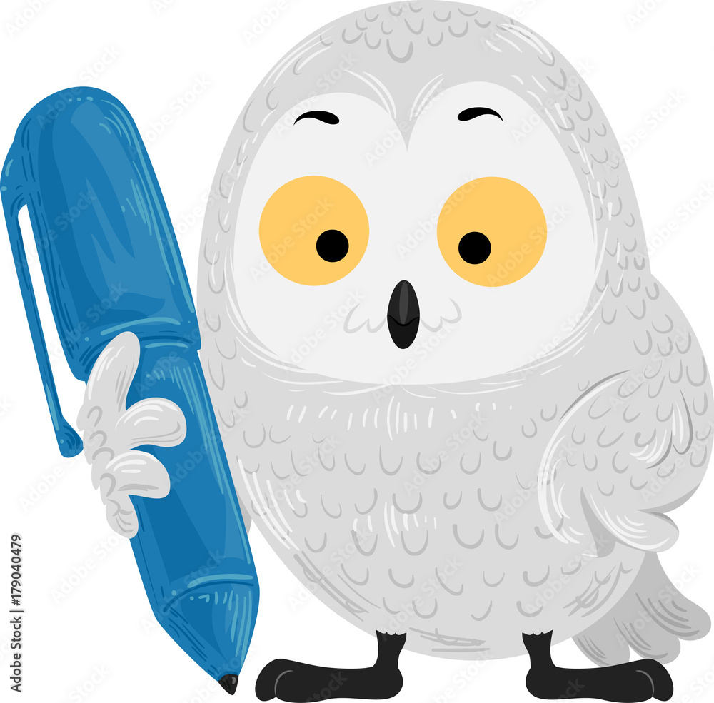 Owl Writing Clip Art