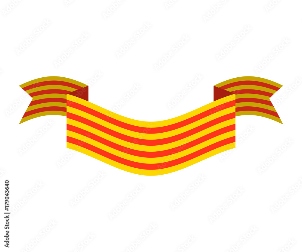 Catalonia flag isolated. Estelada Blava banner ribbon. Symbol of State ...