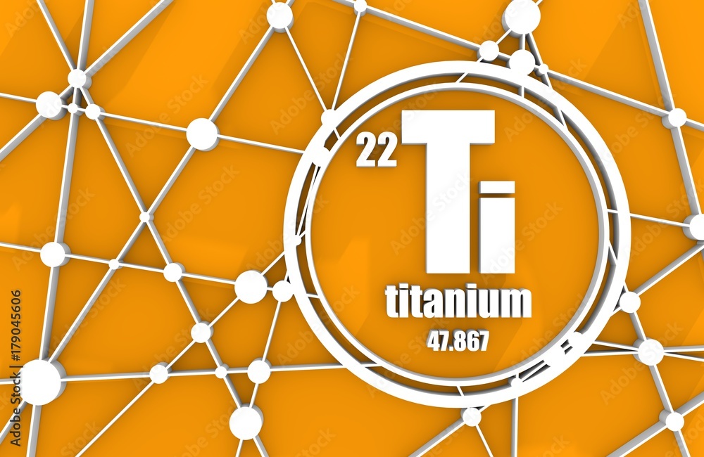 Titanium chemical element. Sign with atomic number and atomic weight ...