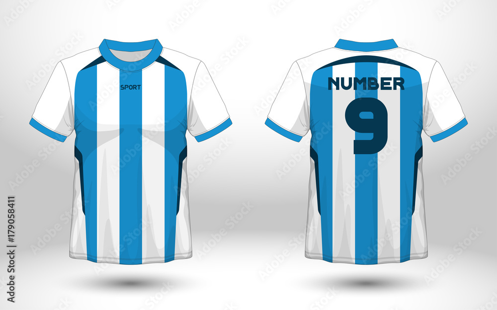 Layout football sport t-shirt design. Template front, back view. Soccer ...