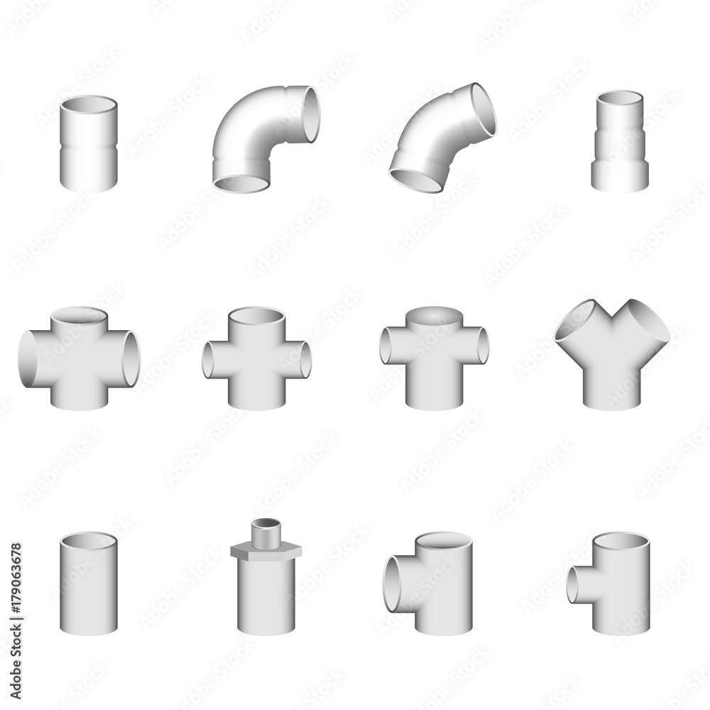 Sanitary Pipe fittings and icon catalogue., Vector, Illustration Stock ...