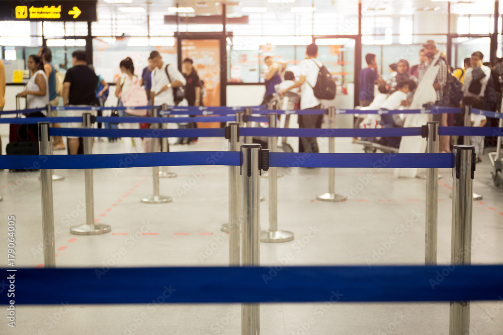 Passengers check-in line at the airport Stock Photo | Adobe Stock