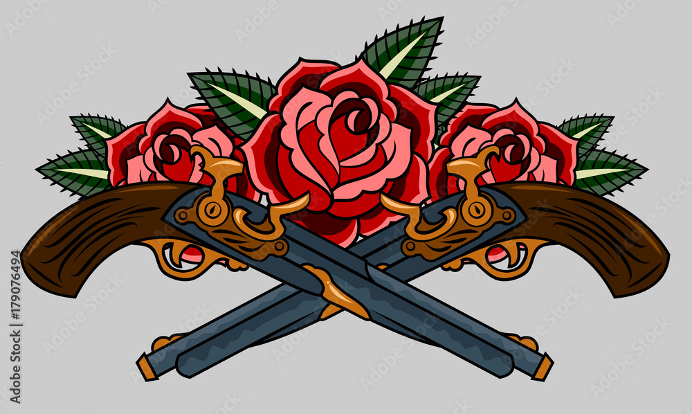Revolver And Roses Tattoo