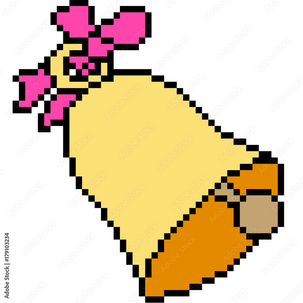vector pixel art bell Stock Vector | Adobe Stock