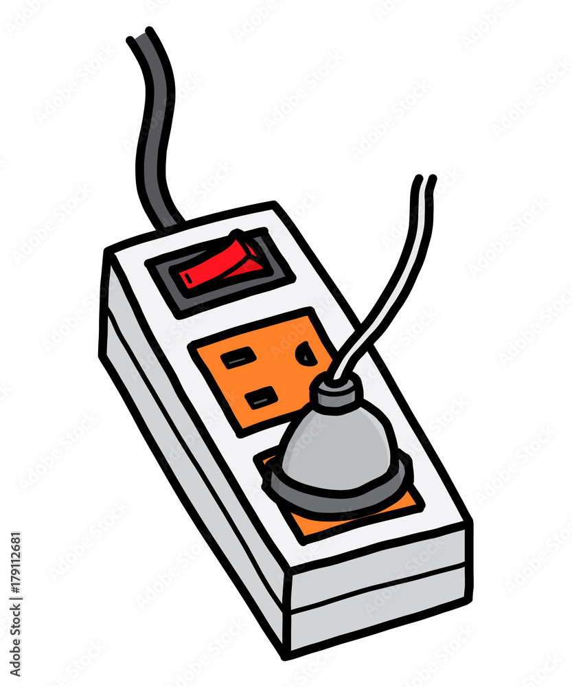 portable electric socket and plug / cartoon vector and illustration ...