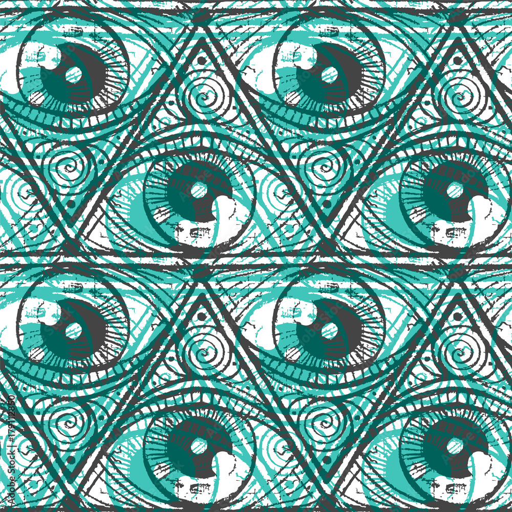 Seamless texture. Magic repeating background. Tile pattern with pyramid ...