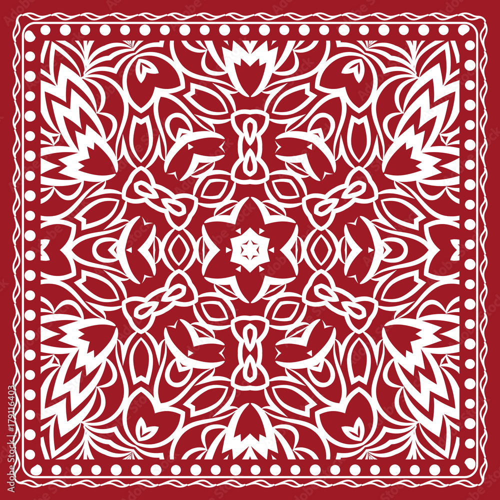 Red Bandana Print Border