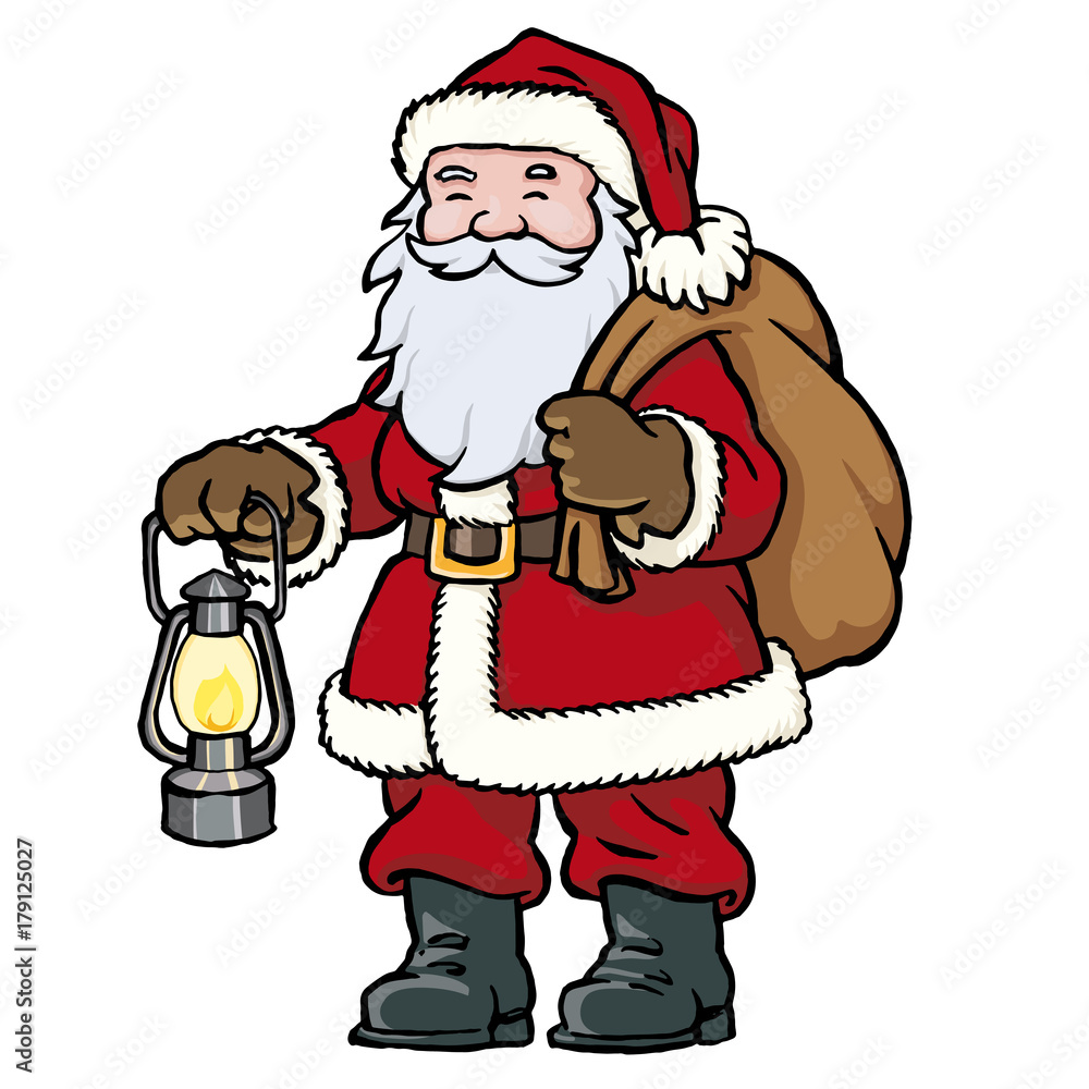 sankt nikolaus mit sack und laterne Stock Vector | Adobe Stock