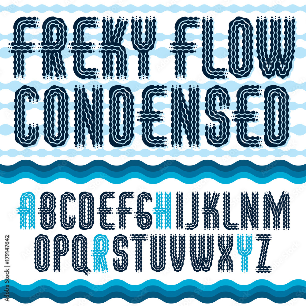 Vector funky capital English alphabet letters collection. Rounded bold ...