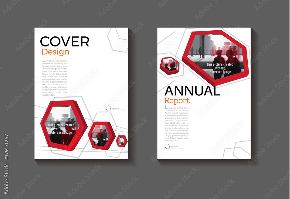 Red hexagon background modern cover design modern book cover abstract ...