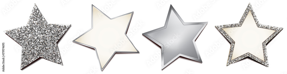Sterne Set - Silber Stock-Vektorgrafik | Adobe Stock