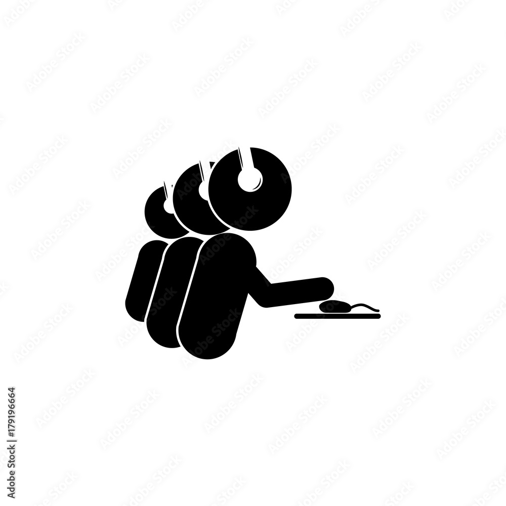 Cybersport icon of team, people playing game icon. Simple black games ...